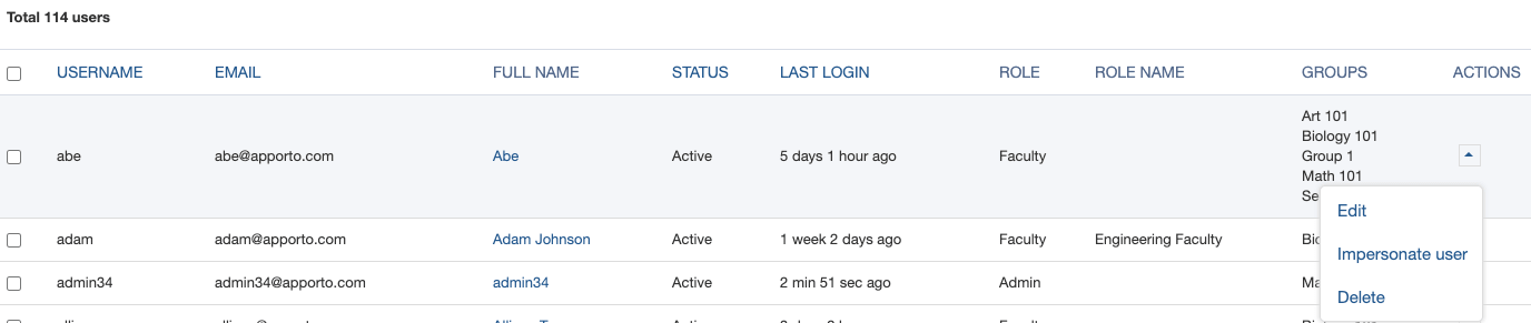 Impersonating a User - Apporto