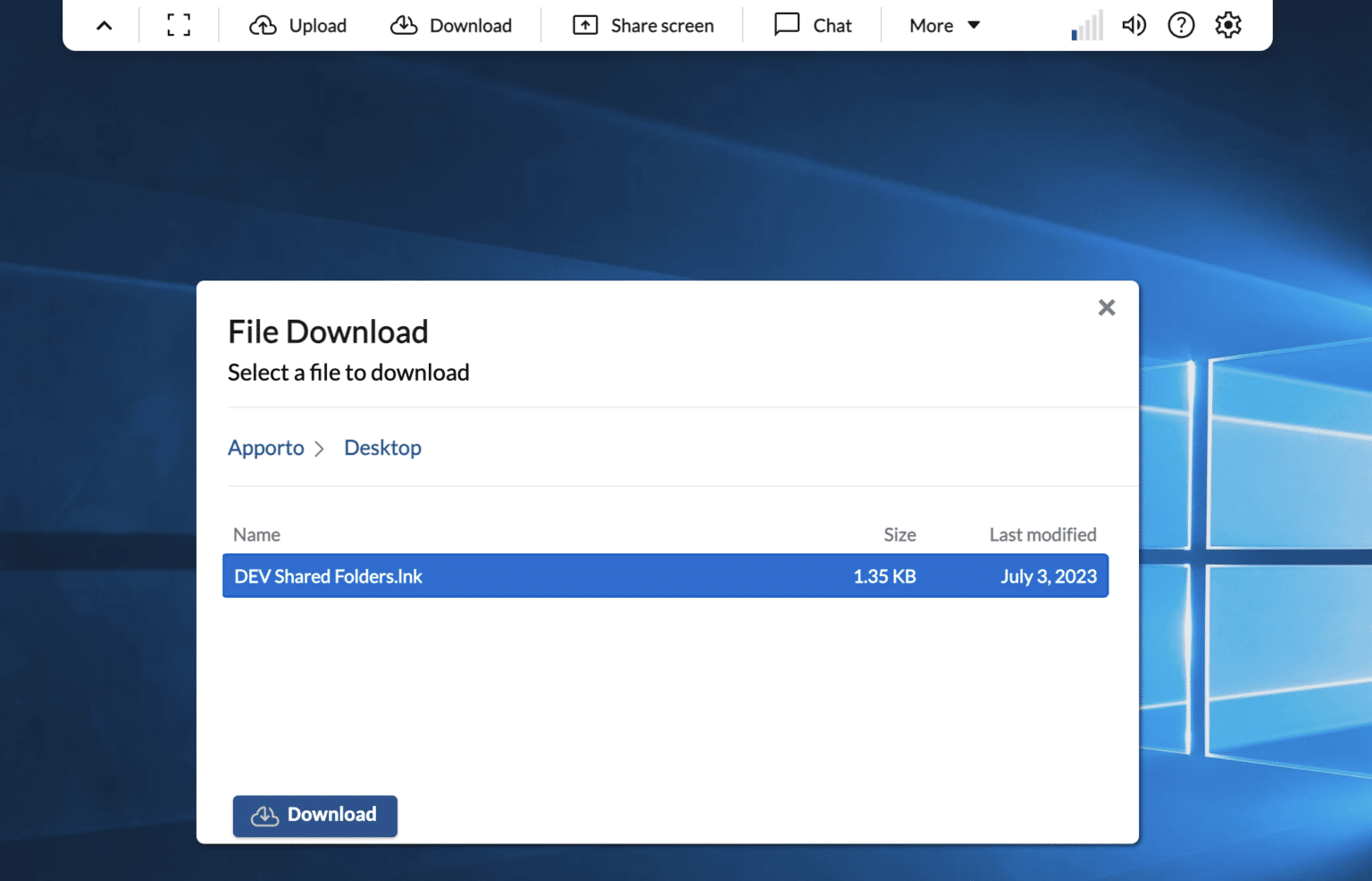 Uploading and Downloading Files | Apporto