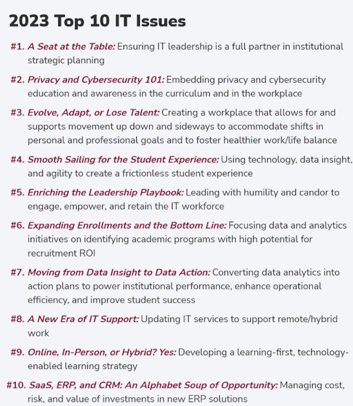 EDUCAUSE 2023 Top 10 IT Issues: How Virtualization Solutions Can Help ...
